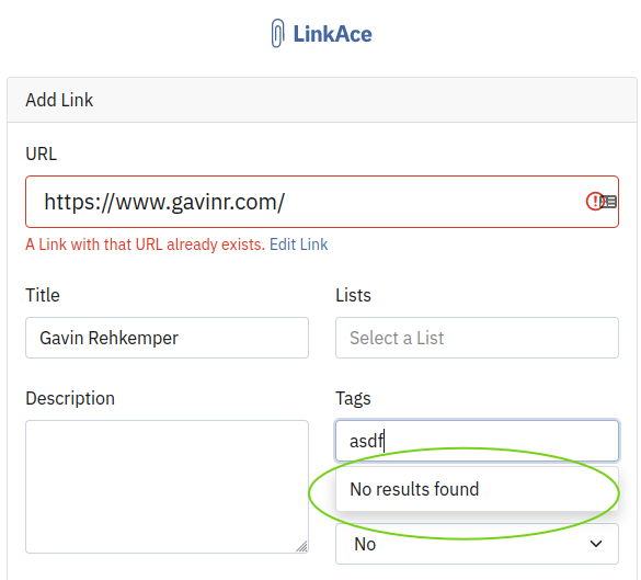 Cannot create new tags from bookmarklet page · Issue #356 · Kovah/LinkAce · GitHub