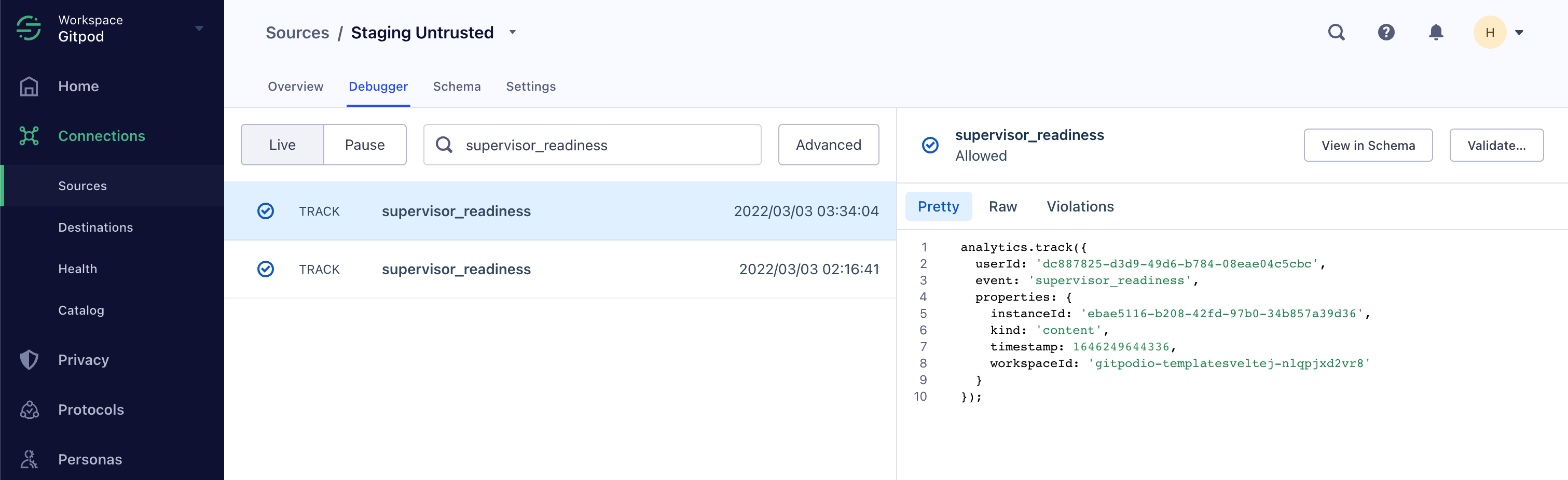Sometimes The Track Event Is Not Shown In The Segment · Issue 8516 · Gitpod Iogitpod · Github