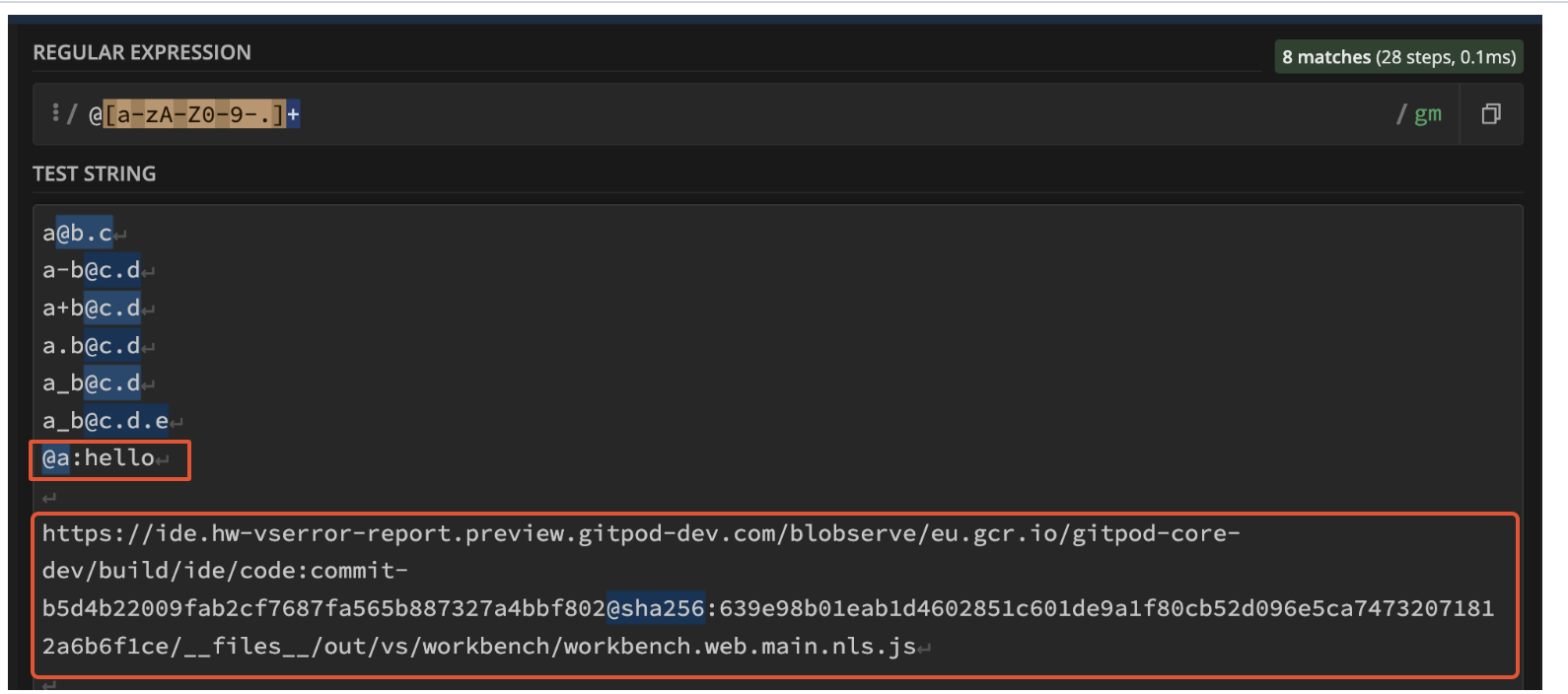 Regex of user's email secret is incorrect · Issue #161565 · microsoft/vscode · GitHub