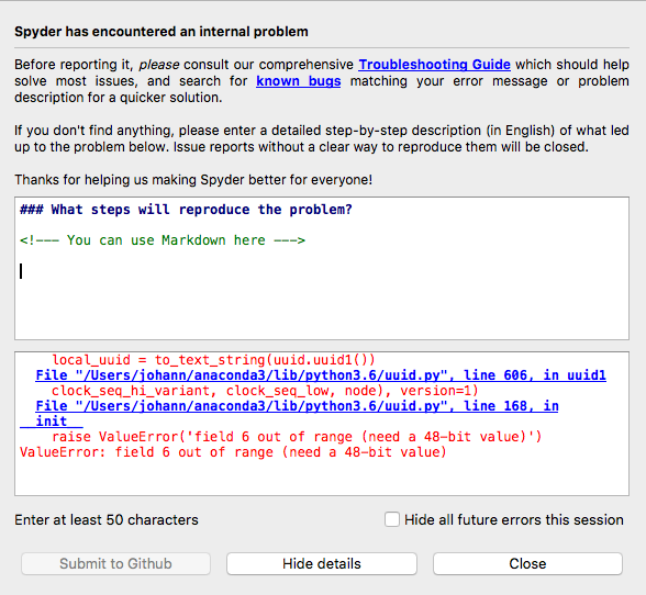 Automatic error report - Crashing and closing every time I open it · Issue #7095 · spyder-ide ...