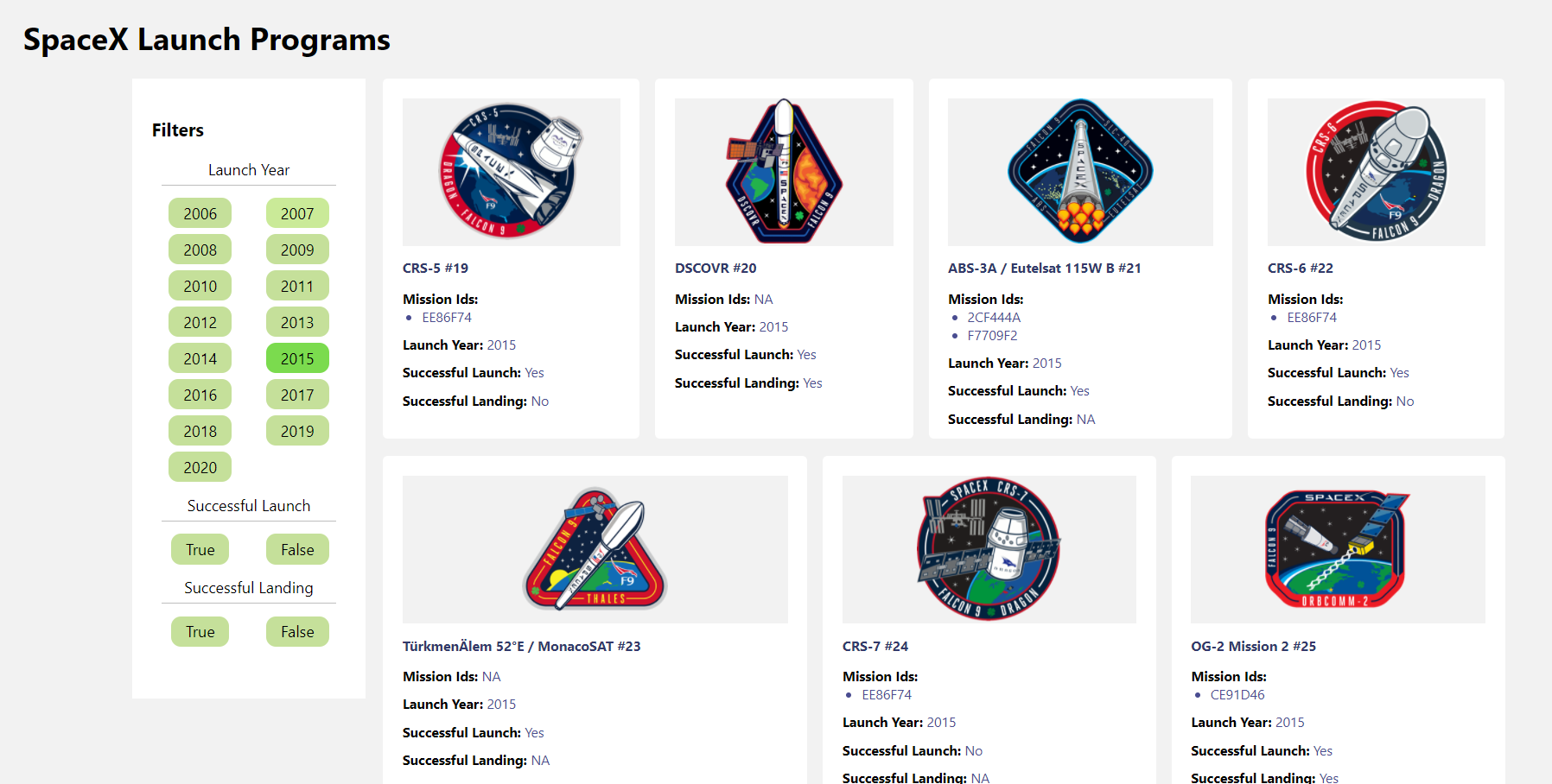 GitHub - Sourishh/SpaceX: React and SpaceX API app - Filters and displays information on all ...