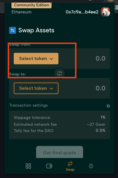 Swap from button has incorrect hover trigger area · Issue #1087 · tahowallet/extension · GitHub