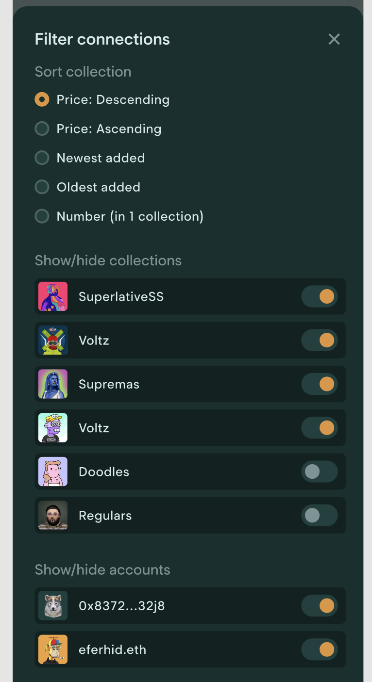 Create NFTs filters selector · Issue #2601 · tahowallet/extension · GitHub