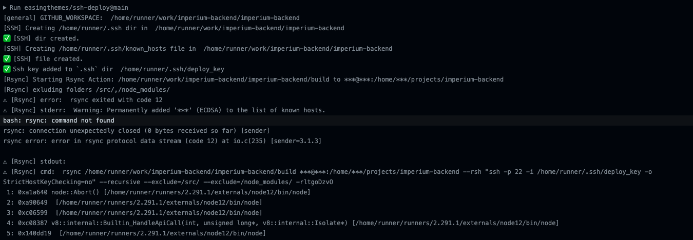 [rsync] Error Rsync Exited With Code 12 · Issue 79 · Easingthemes Ssh Deploy · Github