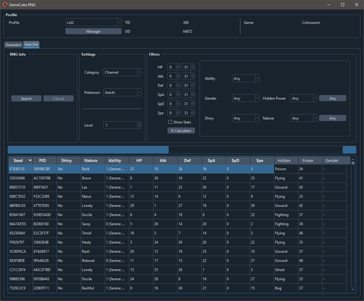 [Gen3] Channel Jirachi Generator shows wrong results · Issue #325 · Admiral-Fish/PokeFinder · GitHub