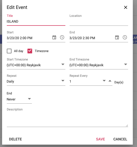 schedule calendar DST issue in recurrent events · Issue #44 ...