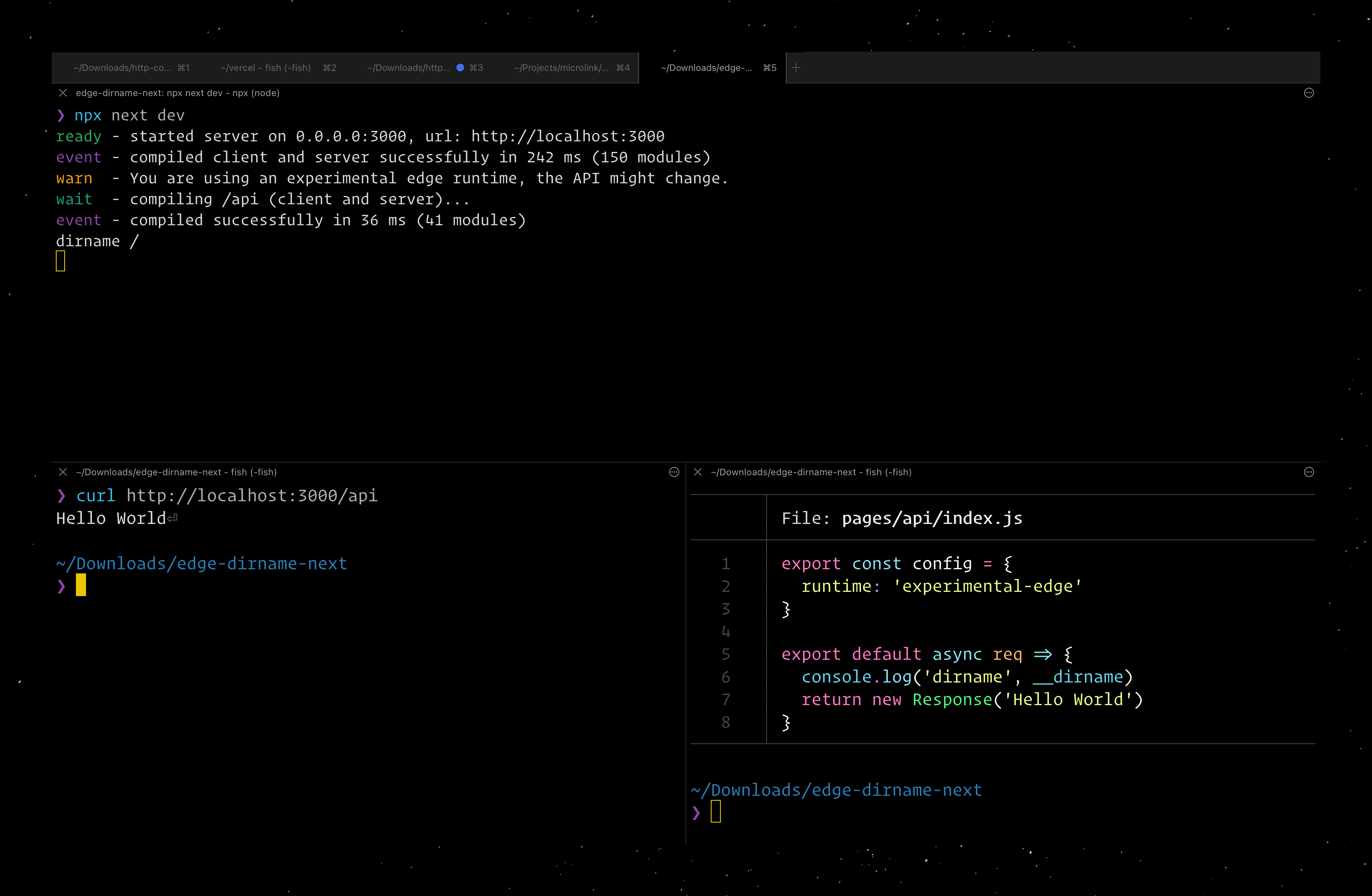 "Failed to instantiate edge runtime.fig:load:flatten", "__dirname is ...