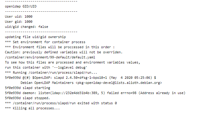 Error On Startup · Issue 446 · Osixia Docker Openldap · Github