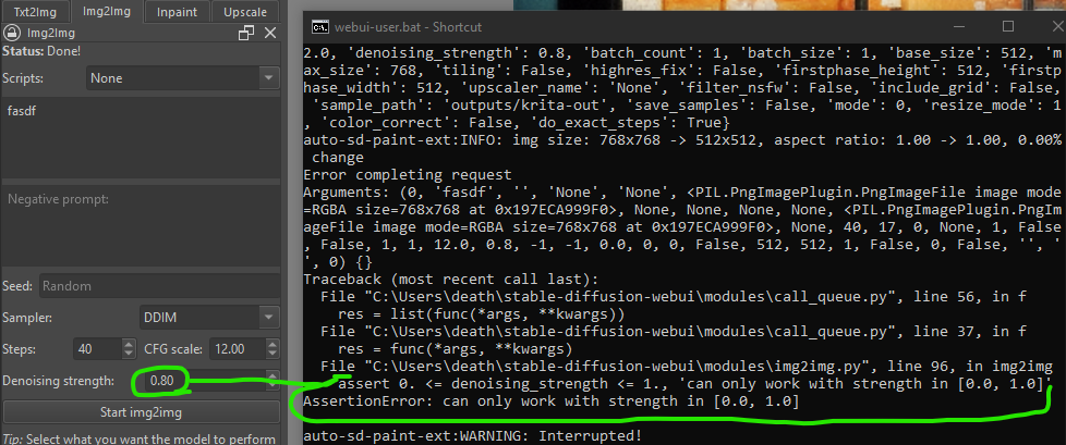 img2img and inpaint: assert 0.