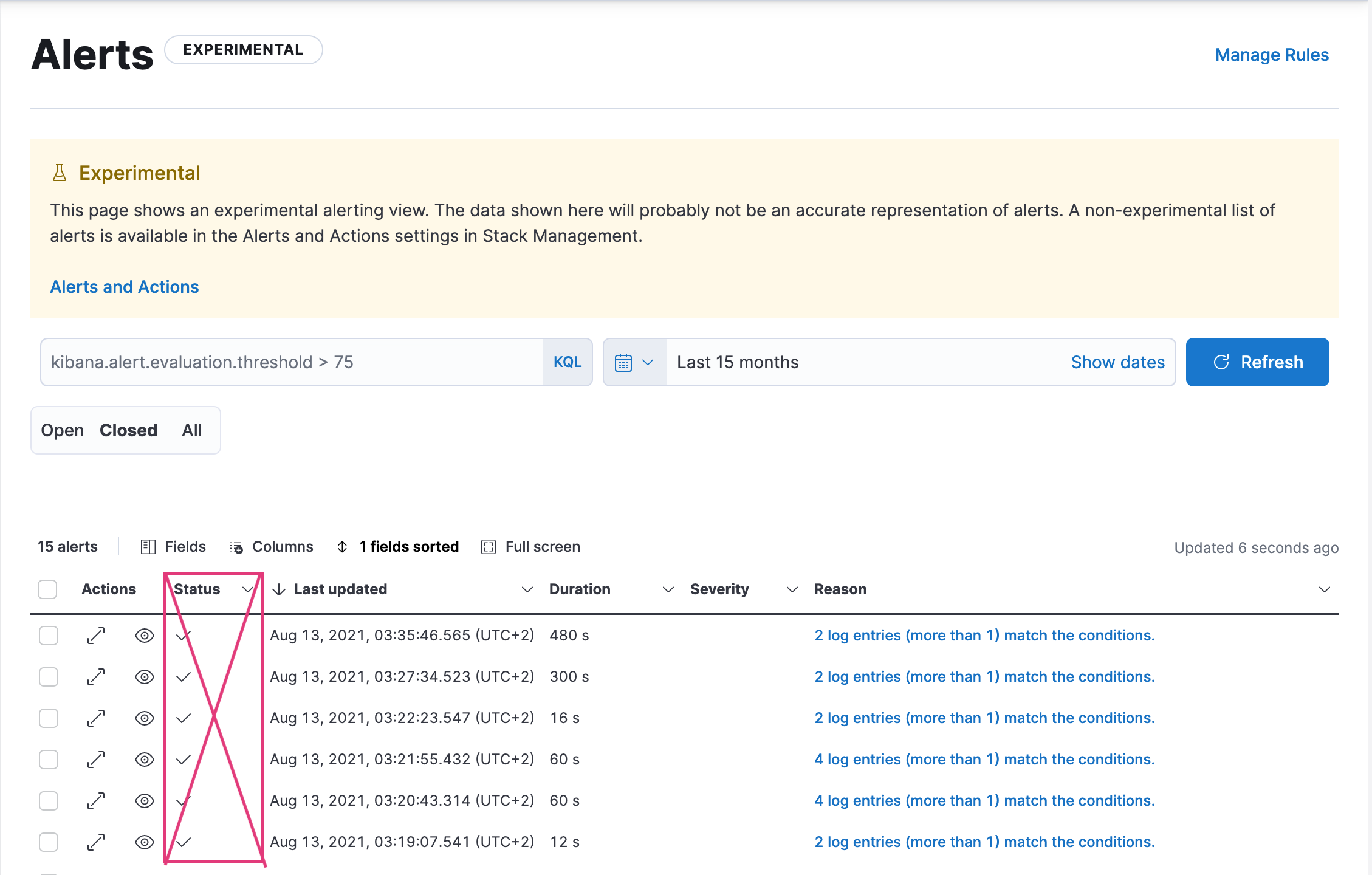 [RAC] Observability alerts table: hide alert status column · Issue ...