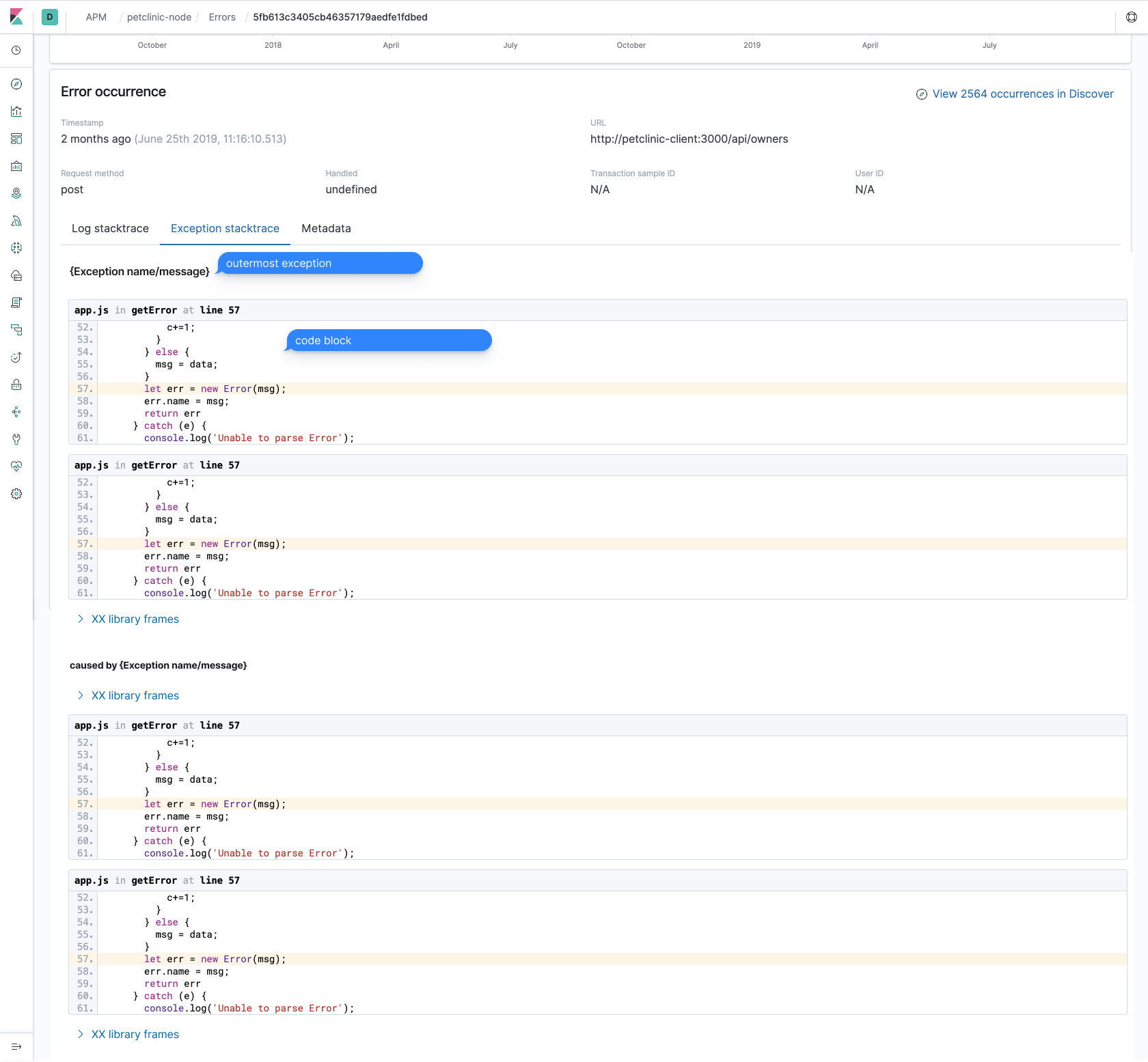 [APM] Display multiple chained exceptions · Issue #40375 · elastic/kibana · GitHub