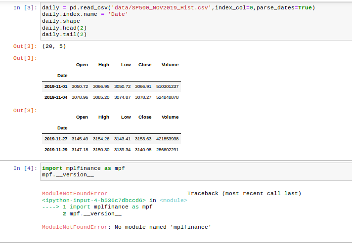 Bug Report: mplfinance doesn't import in jupyter notebook · Issue #230 · matplotlib/mplfinance ...
