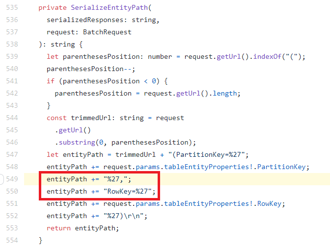 The Table Batch Entity Response Returned In Azurite Doesn T Have The Property Rowkey · Issue