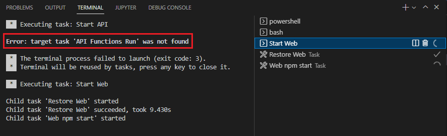 Start Api In Vscode Failed When Run Vscode Tests · Issue 1028 · Azure Azure Dev · Github