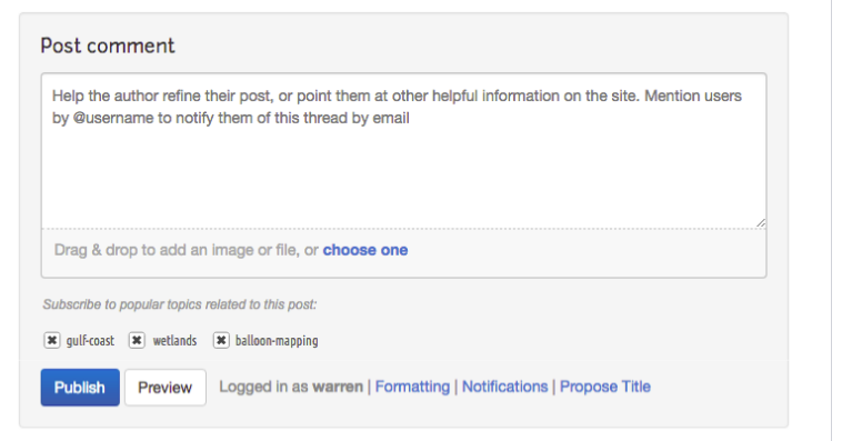 Change frontend for Comments · Issue #4204 · publiclab/plots2 · GitHub