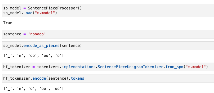 SentencePieceUnigramTokenizer vs sentencepiece implementation on repetitive letters · Issue ...