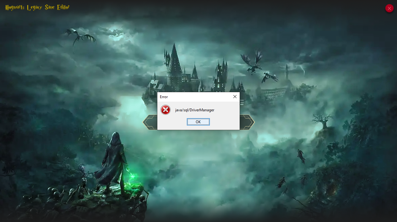 java.sql.DriveManager Error message box · Issue #1 · jianastrero/hogwarts-legacy-save-editor ...