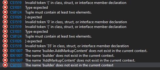 Possible Bug With Razor Compiler Regarding The Rendertreebuilder · Issue 11762 · Dotnet