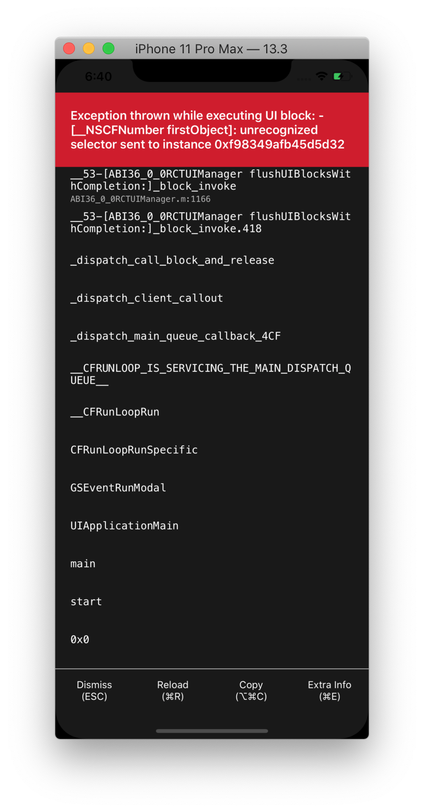 [__NSCFNumber firstObject]: unrecognized selector sent to instance · Issue #1325 · software ...