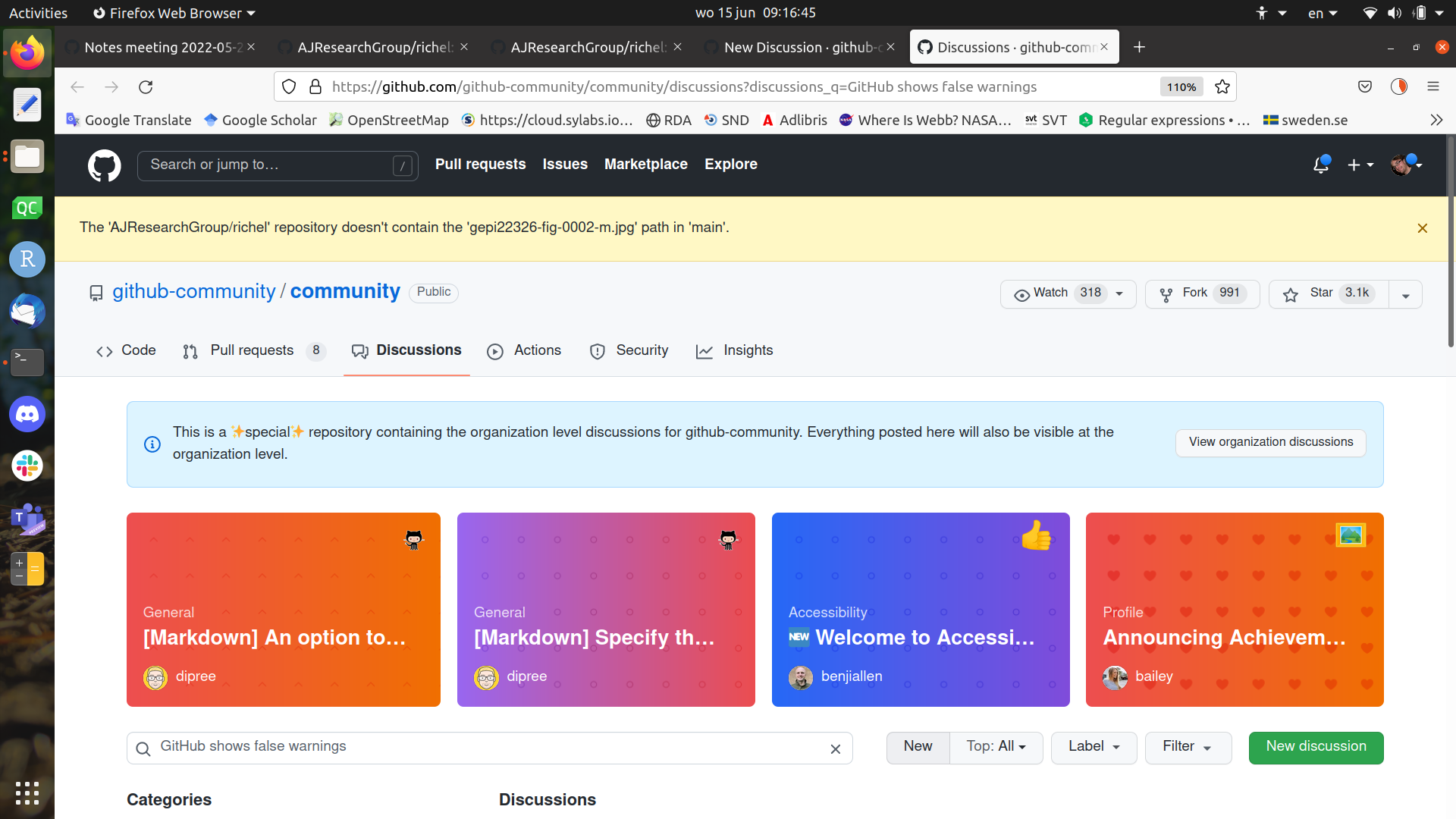 Github Shows False Warnings · Community · Discussion 18643 · Github 3891