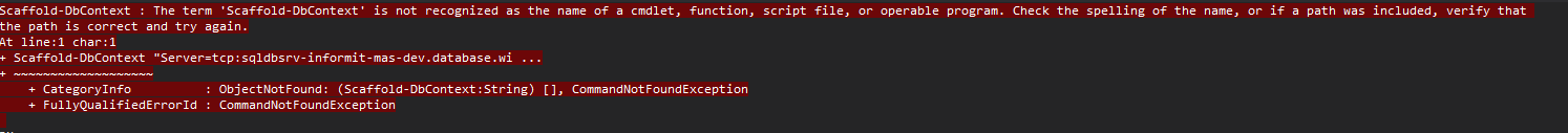 Having Trouble With Scaffold Dbcontext · Issue 20952 · Dotnet Efcore · Github
