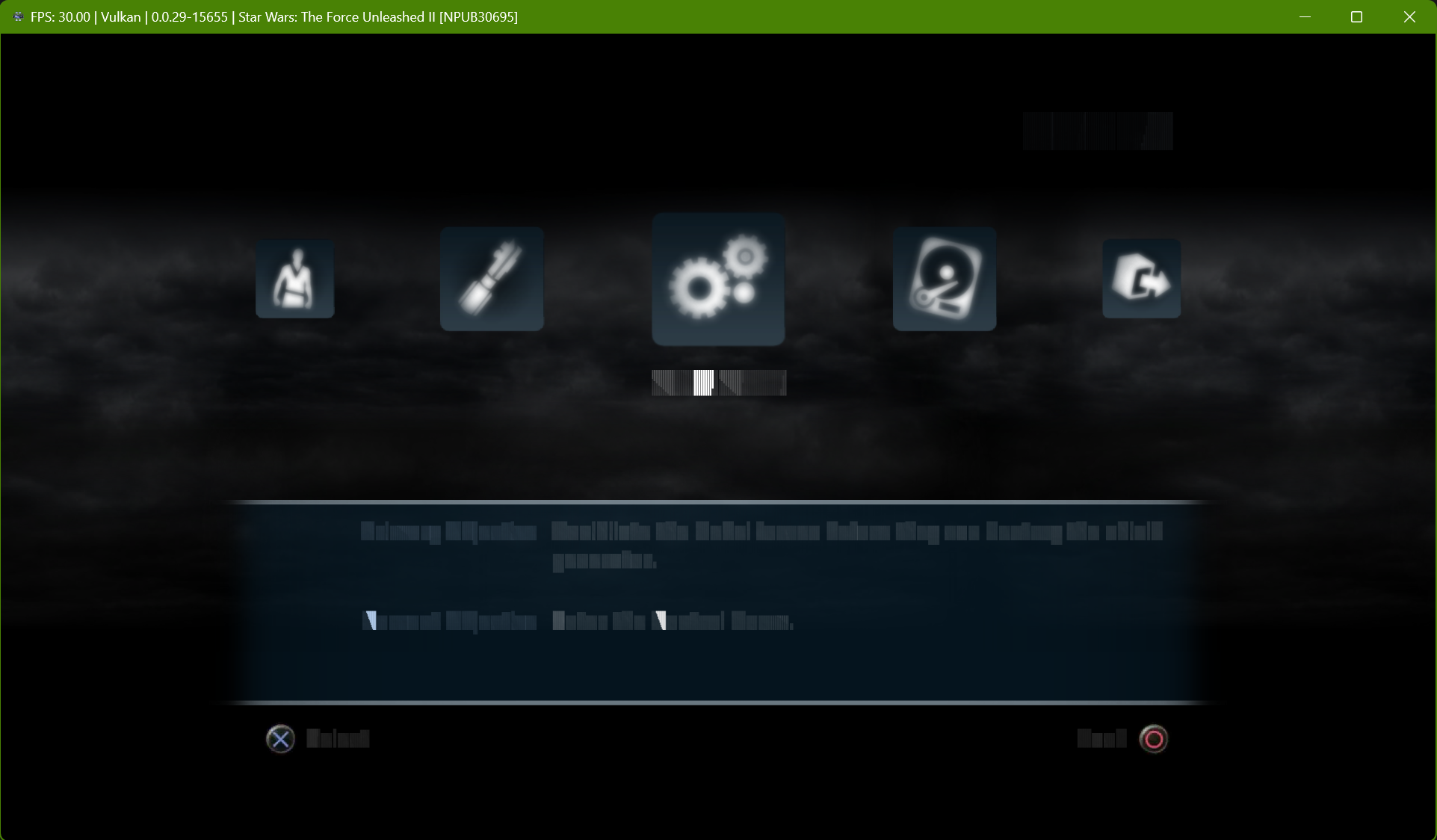 Star Wars: The Force Unleashed II [NPUB30695] Menus gfx break after ...