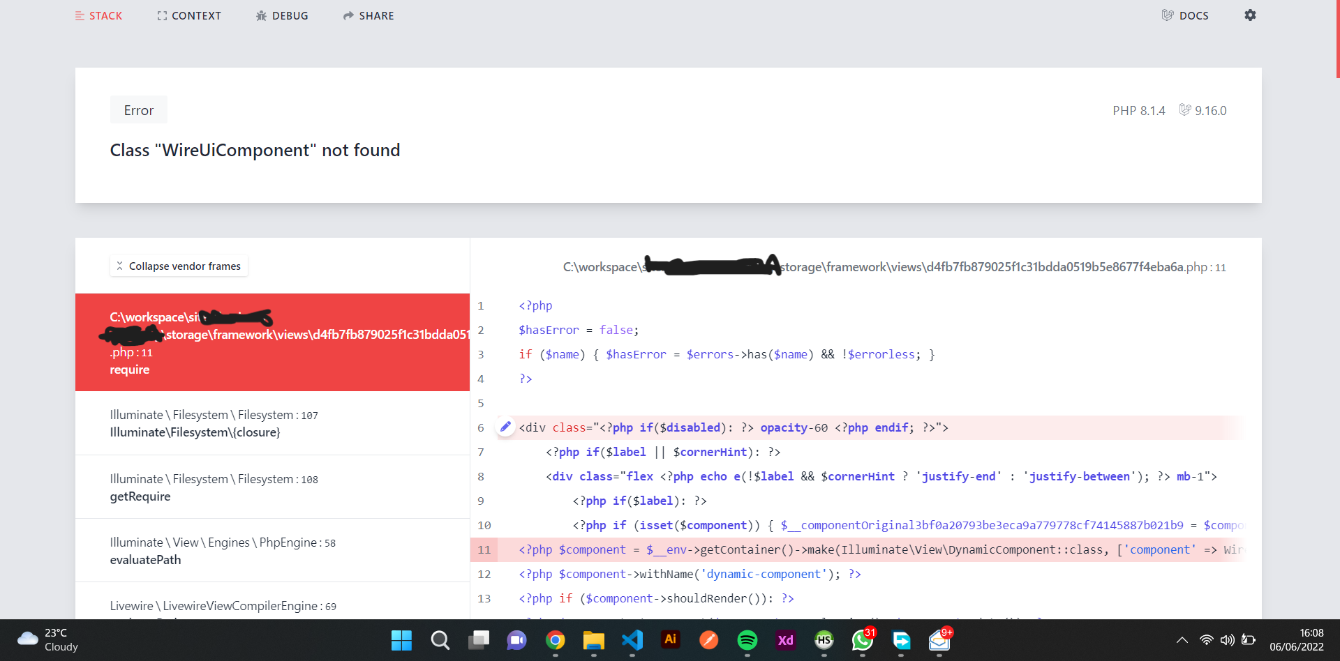 Class "WireUiComponent" not found · Issue #308 · wireui/wireui · GitHub