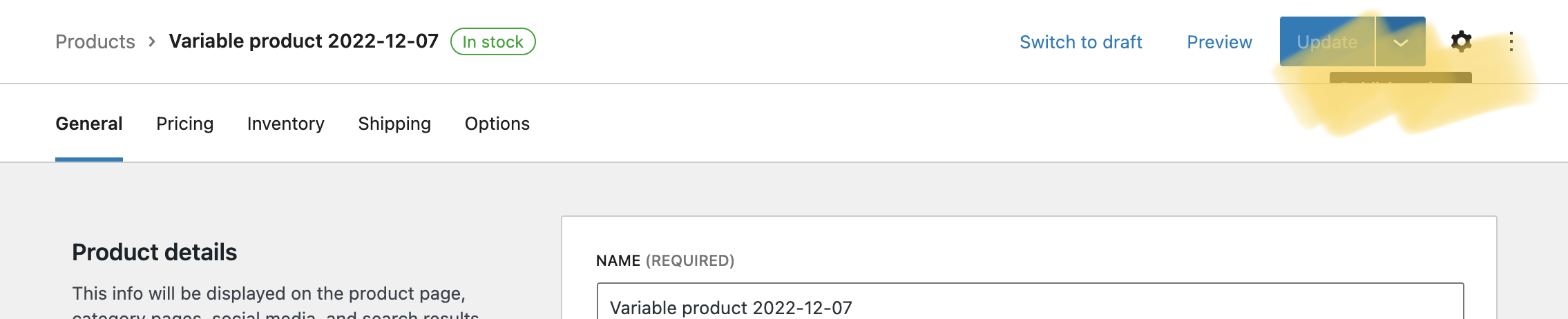 New Product Editing Tooltips And Dropdown Menus In Header Render Under Navigation Tabs · Issue