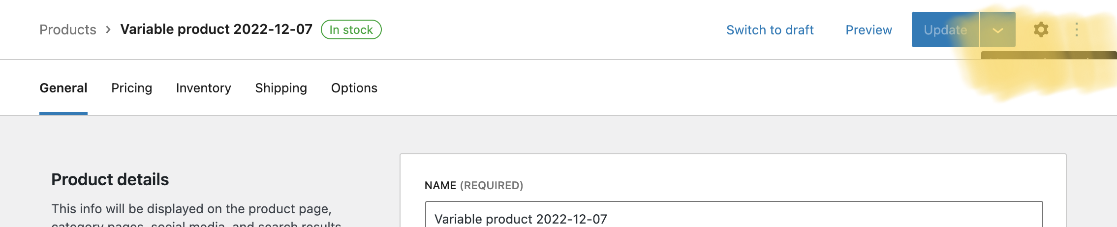 New product editing: Tooltips and dropdown menus in header render under navigation tabs · Issue ...