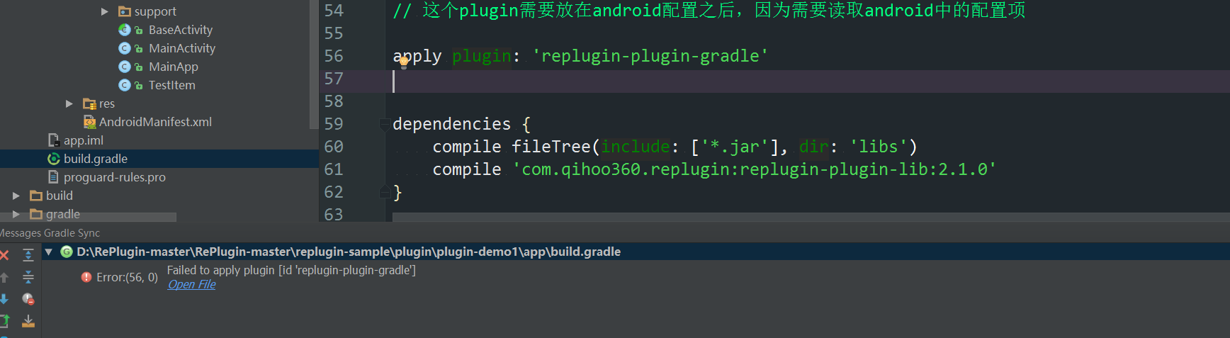自己编译重新编译demo1后放入host的assets/plugins 再次用host启动demo1无法启动 程序崩溃 · Issue #116 · Qihoo360/RePlugin ...
