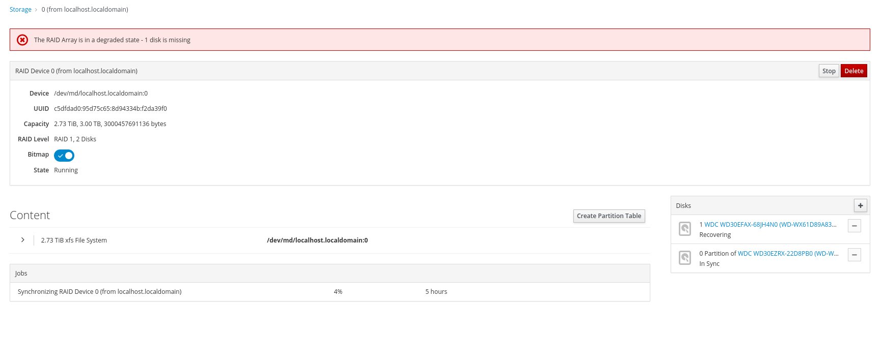 RAID sync Jobs status on every storage subpage page, even unrelated ones · Issue #13867 ...