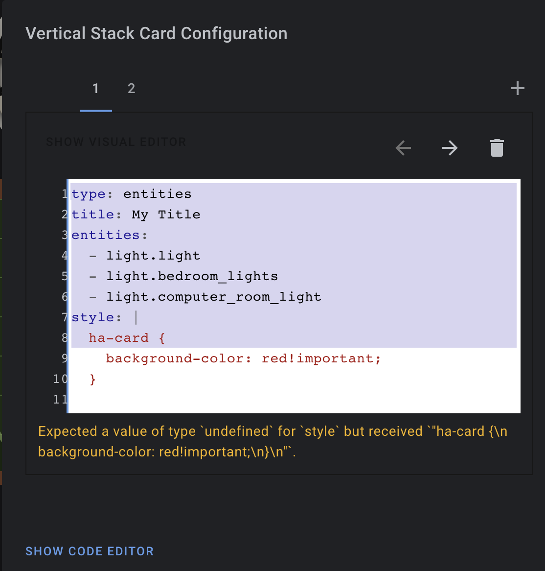 Code Mirror being 'weird' when editing cards · Issue #6249 · home-assistant/frontend · GitHub