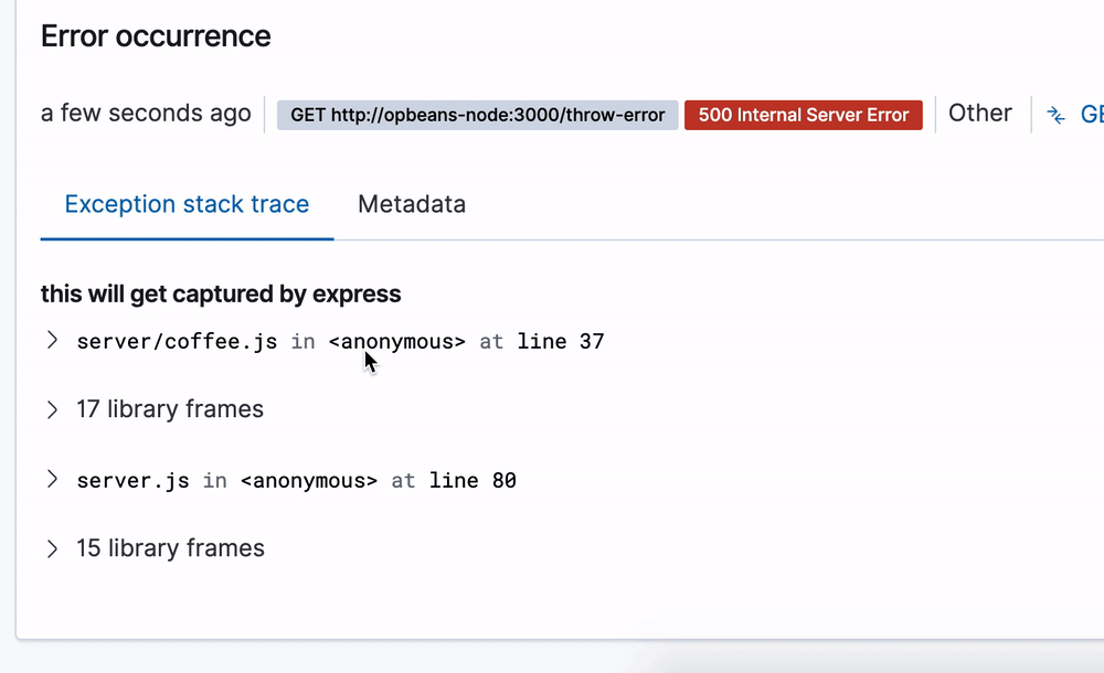 Be able to easily copy each part of the error stack trace file paths ...