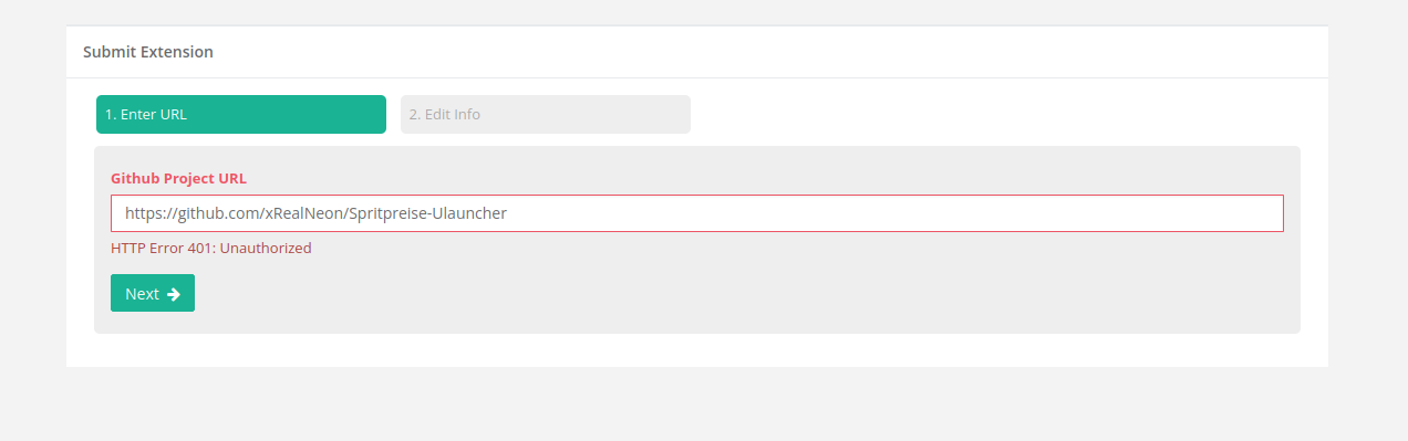 401 Error · Issue #18 · Ulauncher/ext-api.ulauncher.io · GitHub