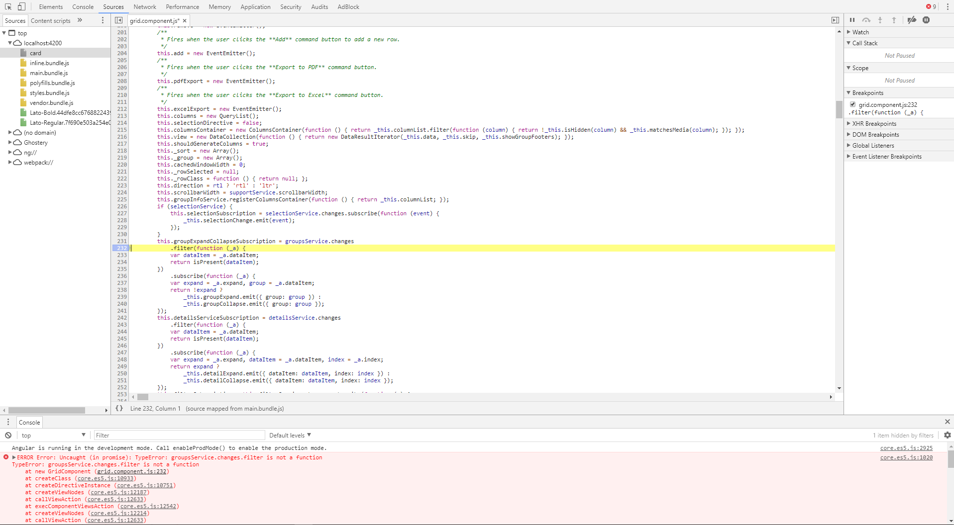 Kendo-Grid: groupService.changes.filter is not a function · Issue #843 · telerik/kendo-angular ...