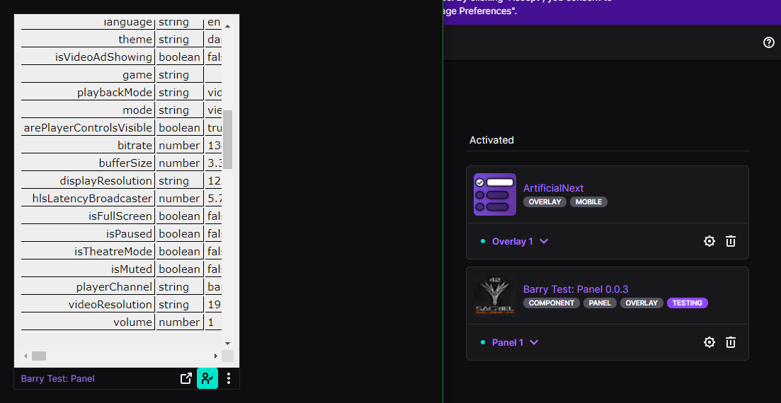 onContext not sending any video data (eg: hls delay) when ONLY a panel is active on the channel ...