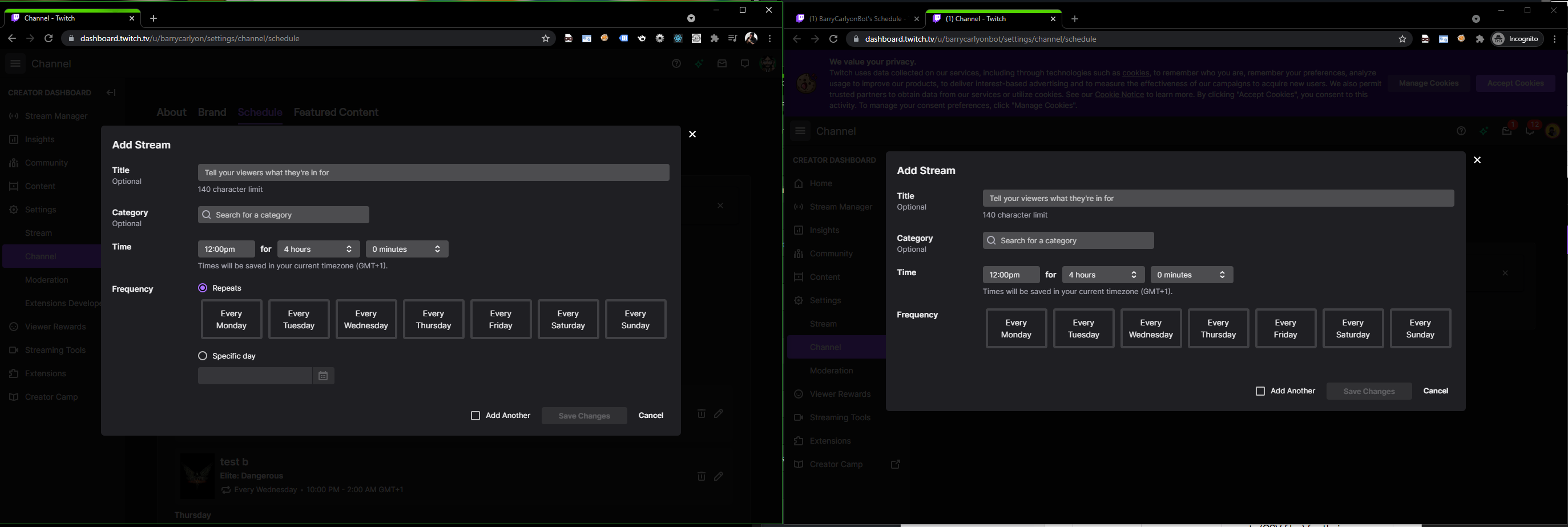 "Create Channel Stream Schedule Segment" - one off stream · Issue #418 · twitchdev/issues · GitHub
