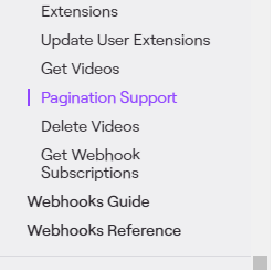 Pagiantion Support a "nav header"? · Issue #465 · twitchdev/issues · GitHub