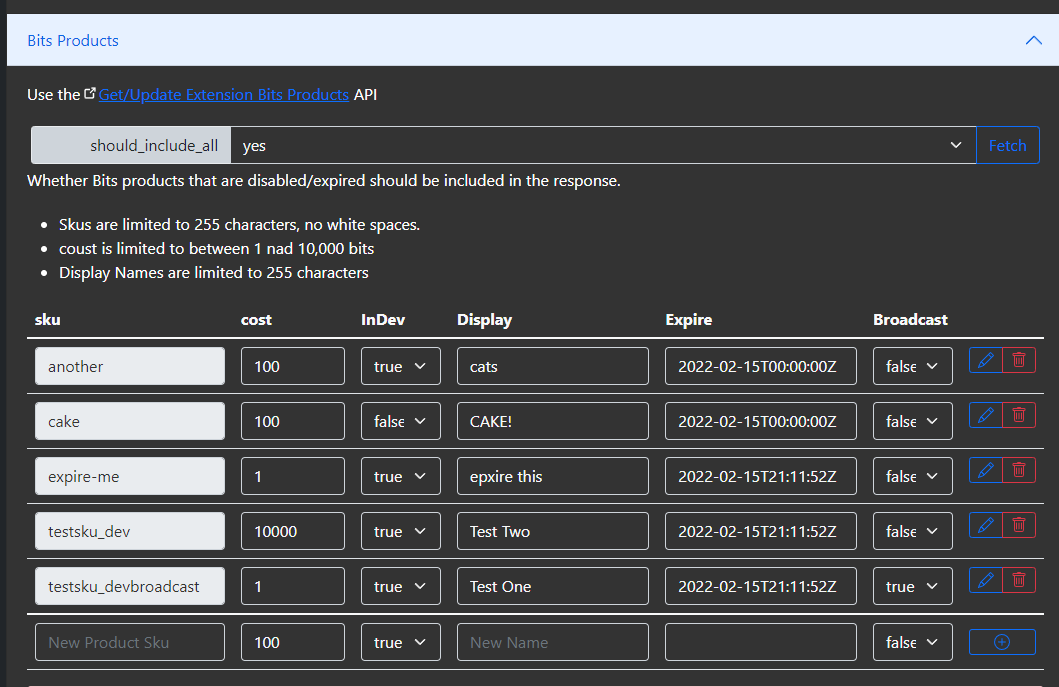 expiration sticky in the response array of "Get Extension Bits Products" · Issue #572 ...