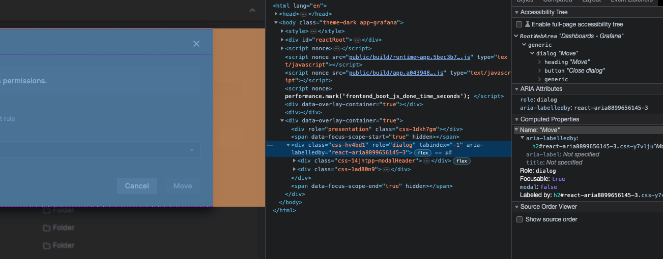 A11y: [Modal] Improve a11y · Issue #67302 · grafana/grafana · GitHub