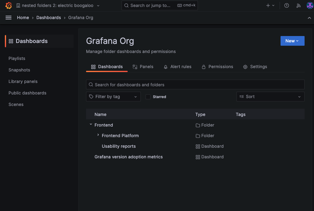 NestedFolders: Checkboxes not shown for child folders · Issue #67741 · grafana/grafana · GitHub