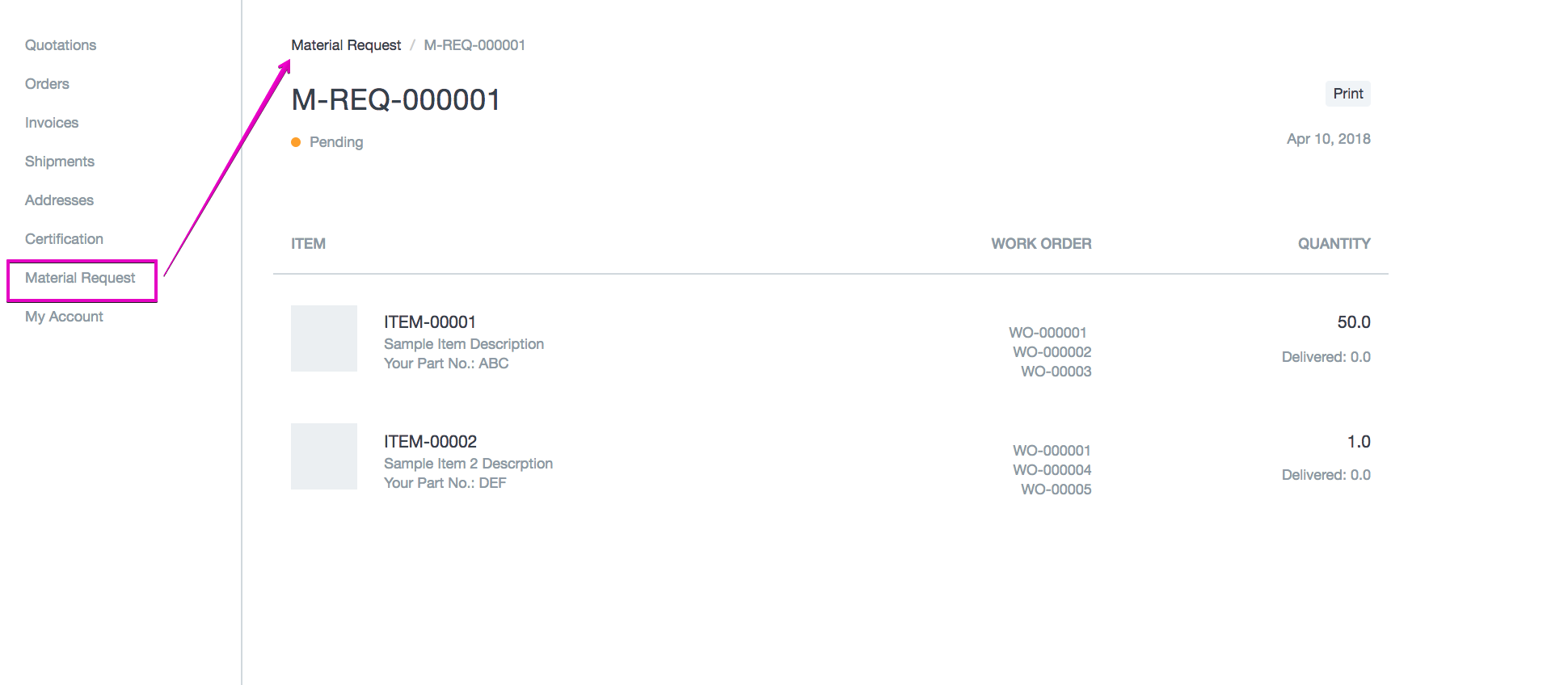Material Request Web Portalview · Issue 15804 · Frappeerpnext · Github