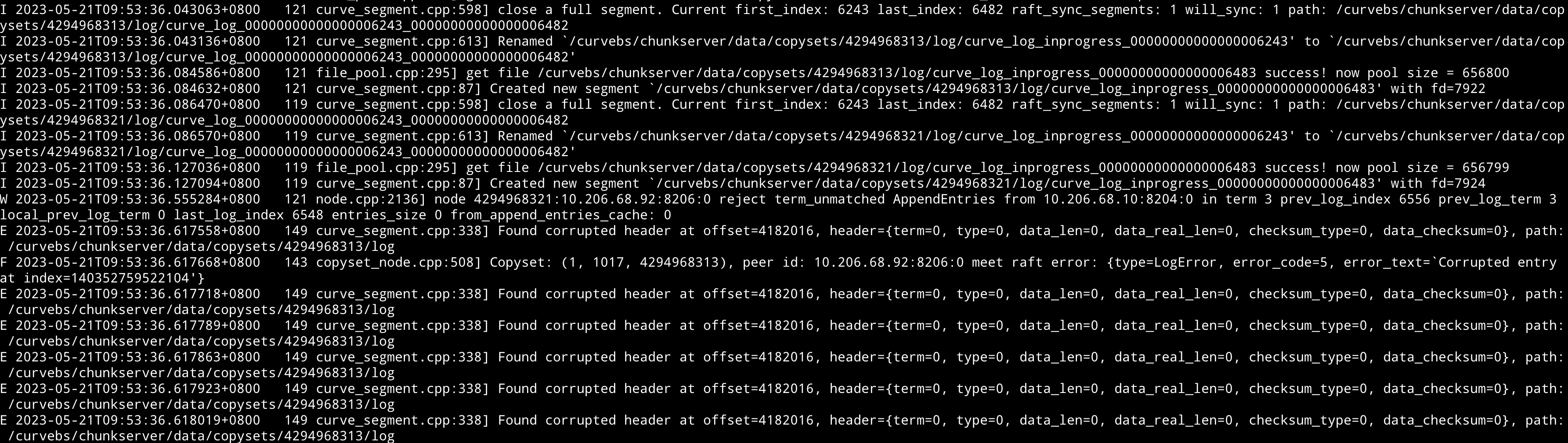 [curvebs] Chunkserver Panic When Execute Performance Test Using Fio With Cbd Ioengine · Issue