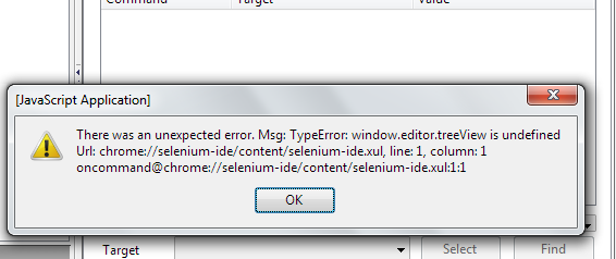 selenium ide is not working "Table view is not available with this format" is displayed · Issue ...