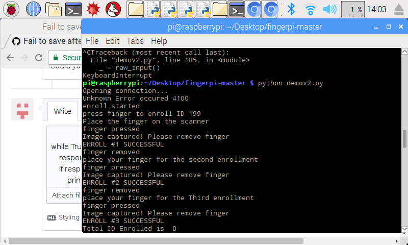 Fail to save after three enrollment · Issue #42 · sparkfun/Fingerprint_Scanner-TTL · GitHub
