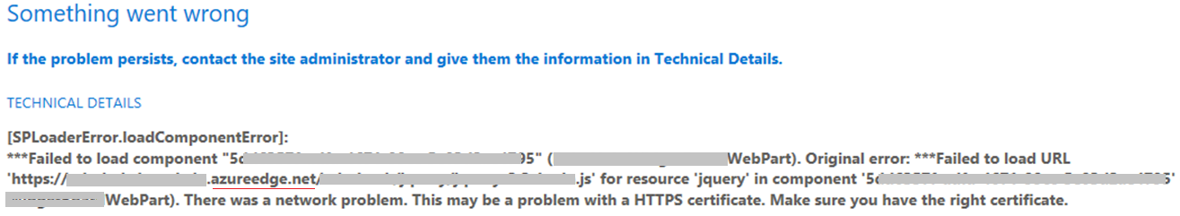 Azure CDN - related error while loading the web parts. · Issue #5052 · SharePoint/sp-dev-docs ...