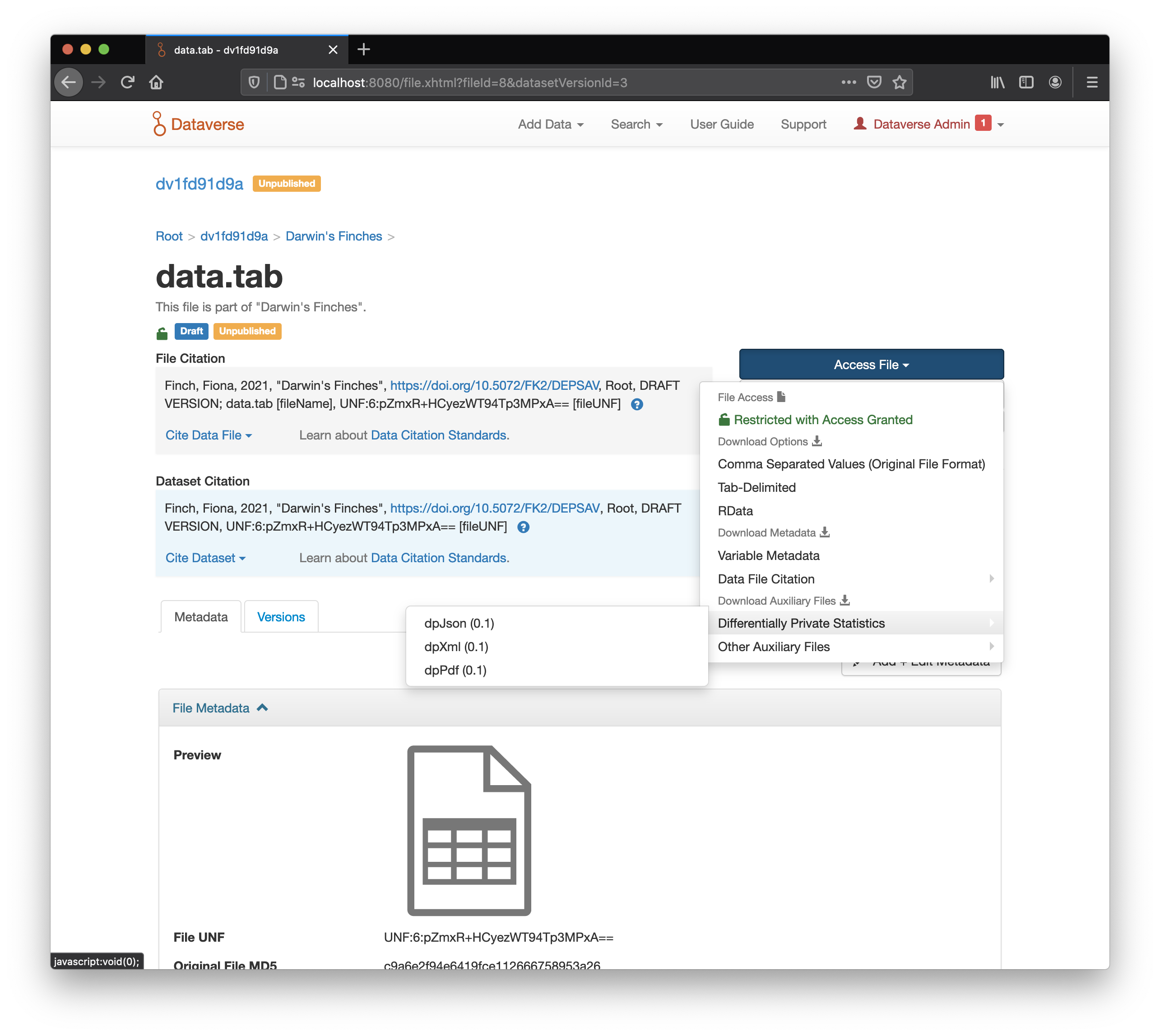 Auxiliary Files - Accessing DP releases in Dataverse · Issue #7400 · IQSS/dataverse · GitHub