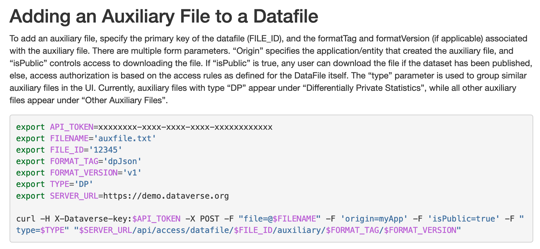 Distinguishing between "Differentially Private Statistics" and "Other Auxiliary Files" in ...