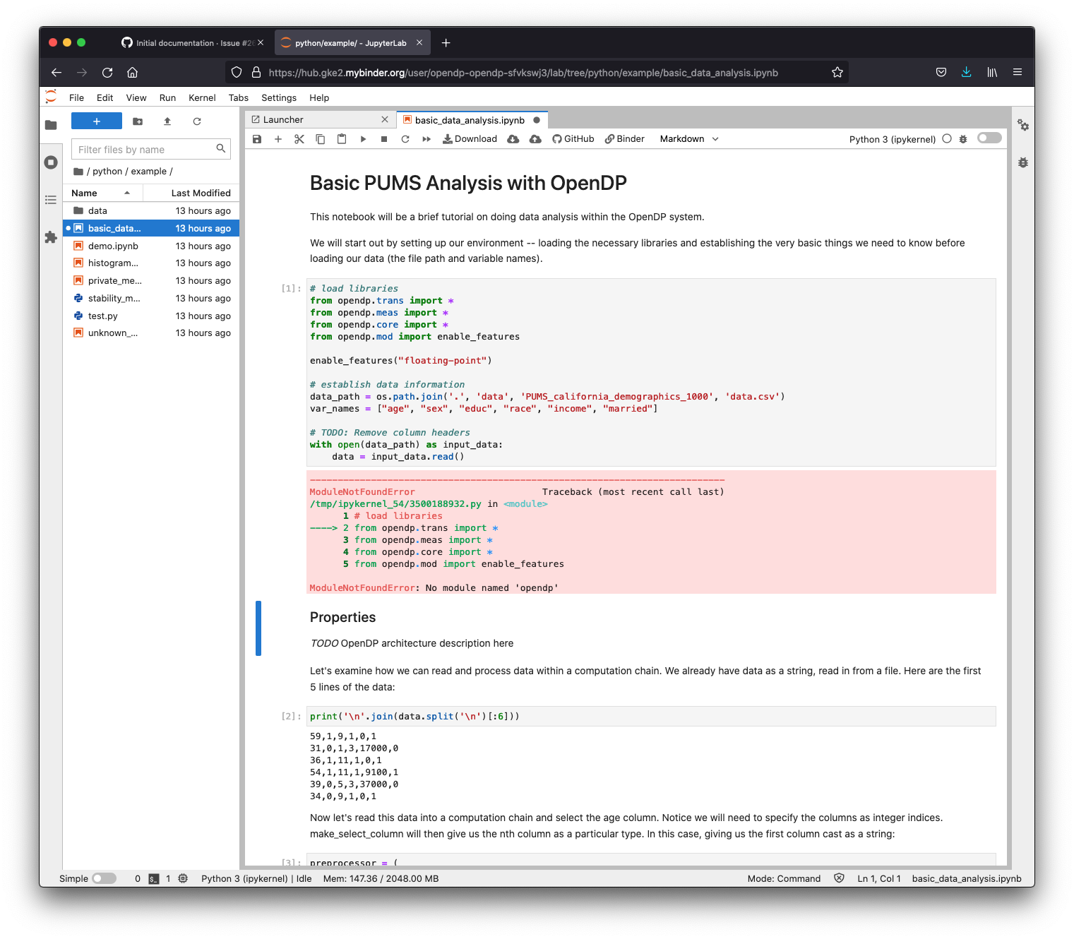 Use Binder for interactive notebooks · Issue #285 · opendp/opendp · GitHub
