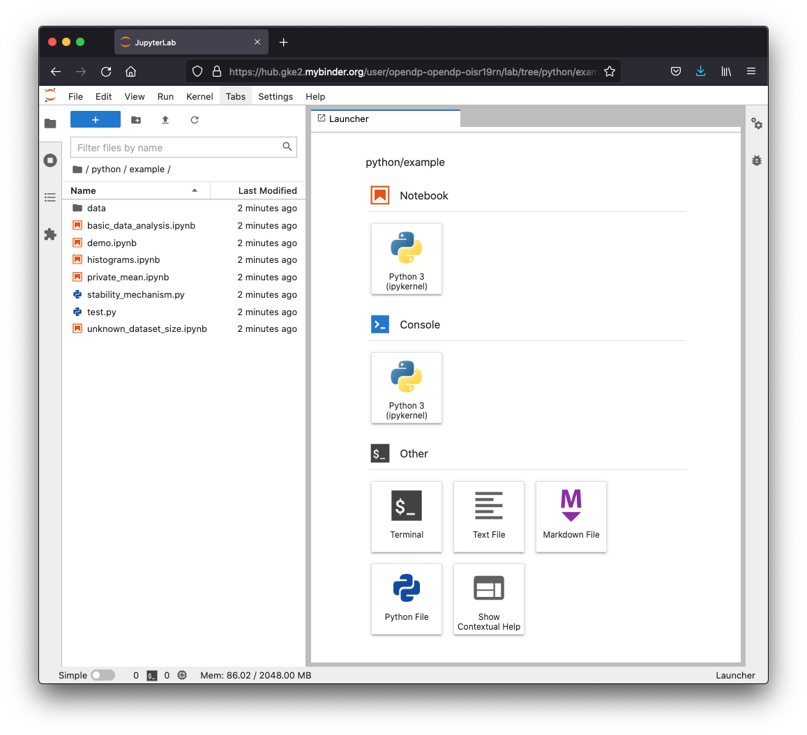 Use Binder for interactive notebooks · Issue #285 · opendp/opendp · GitHub